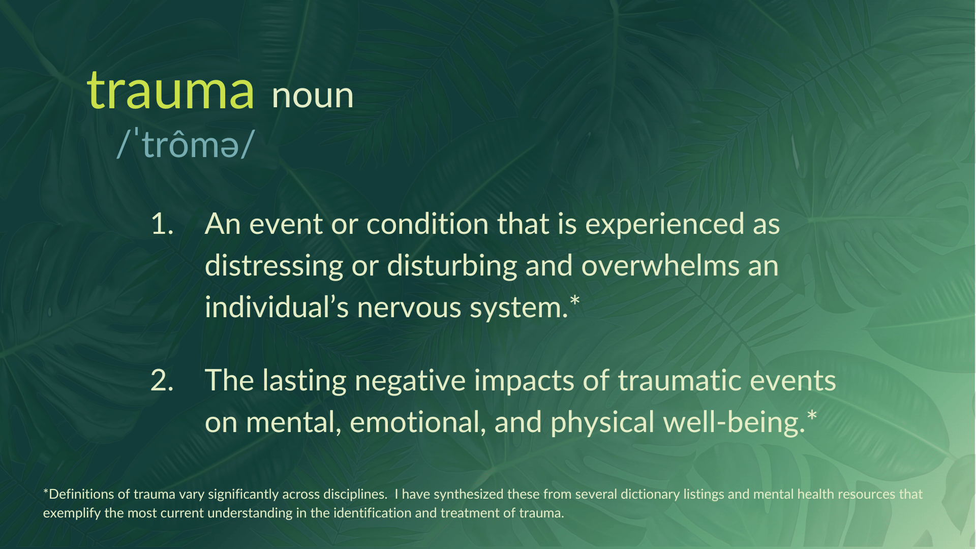 What is TRAUMA? - Melissa Knight Taylor